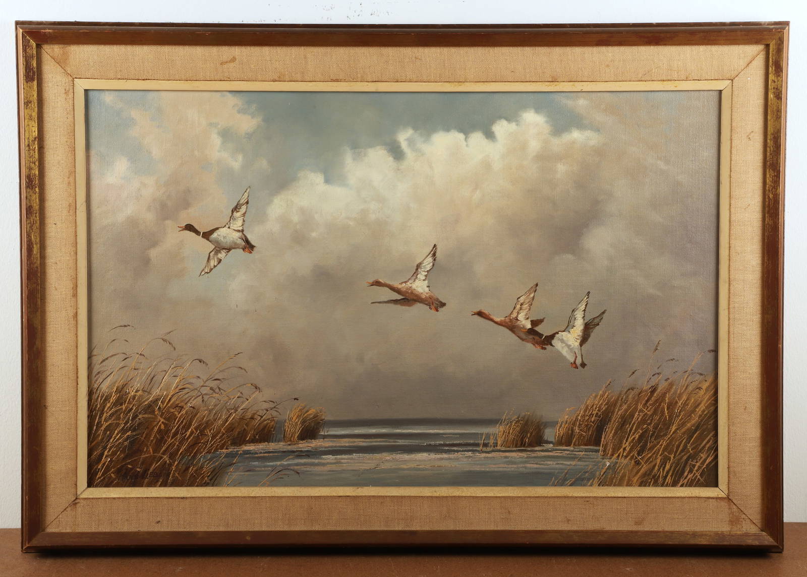 Hans Liebl Painting "geese Ascending" Auction