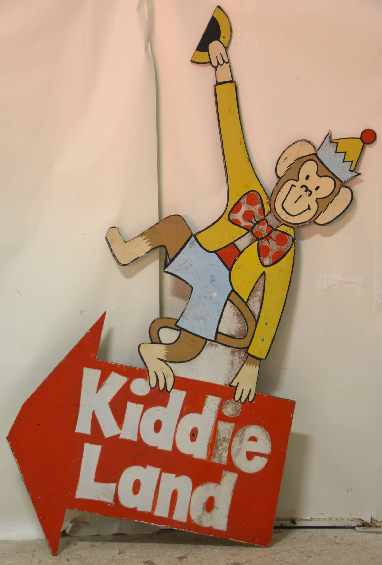 Wood Painted 'kiddie Land' Sign Auction