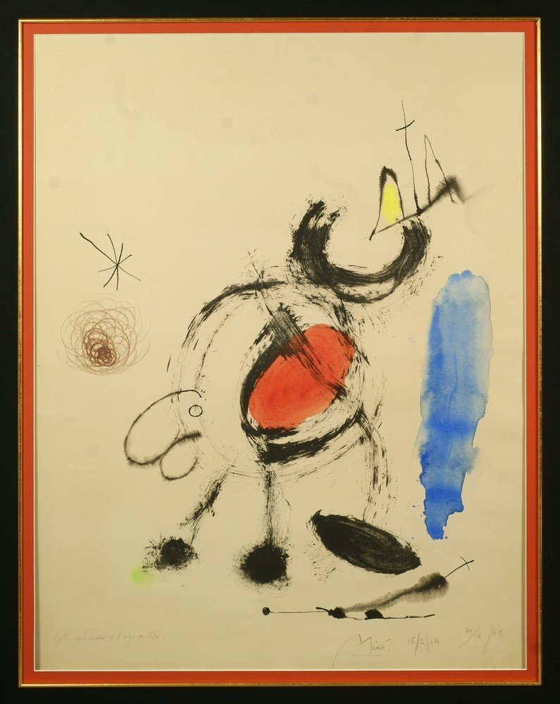 Joan Miro, Spanish, 1893-1983, watercolor & crayon