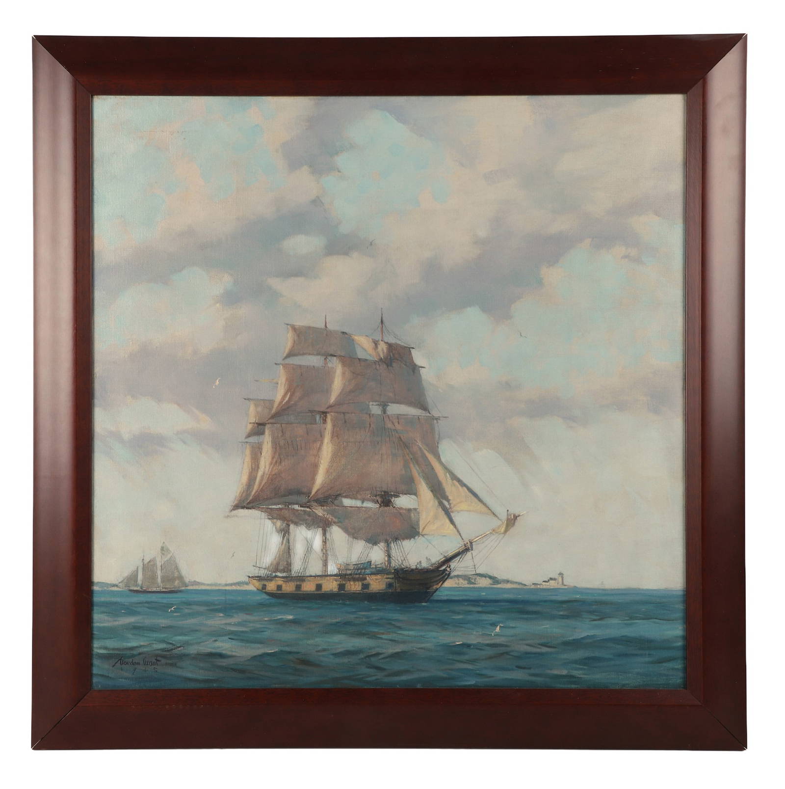 Gordon Grant "ship Betsy Off Stonington" Auction