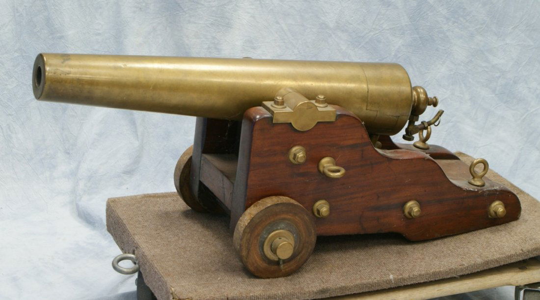 Brass marine signal cannon, breech loading, 1 1/2"