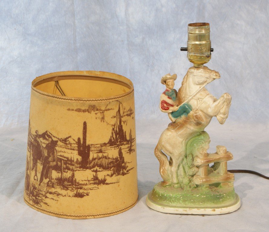 Roy Rogers & Trigger rearing horse bedroom lamp by
