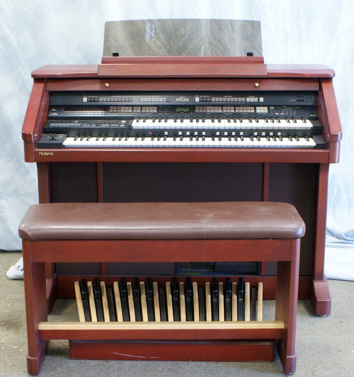 Roland Atelier AT90R electronic organ, operating