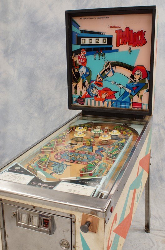 Williams Paddock Pinball Machine, 70" h, 23" w, 54-1/2" - Dec 11, 2013 ...