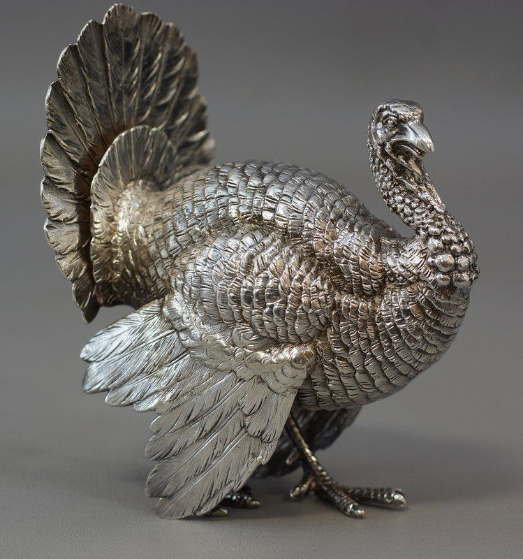 Sterling silver turkey, stamped 925, 2 sets of