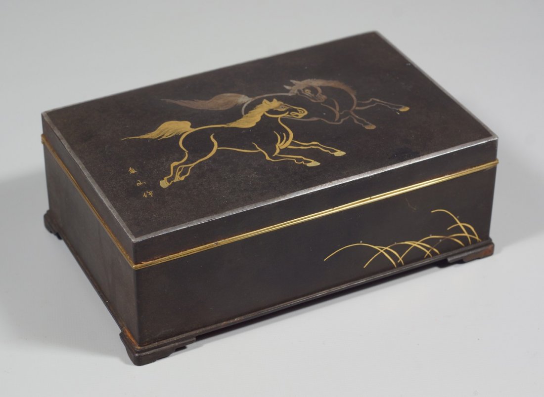 Japanese Mixed Metal Damascene Komai Style Box