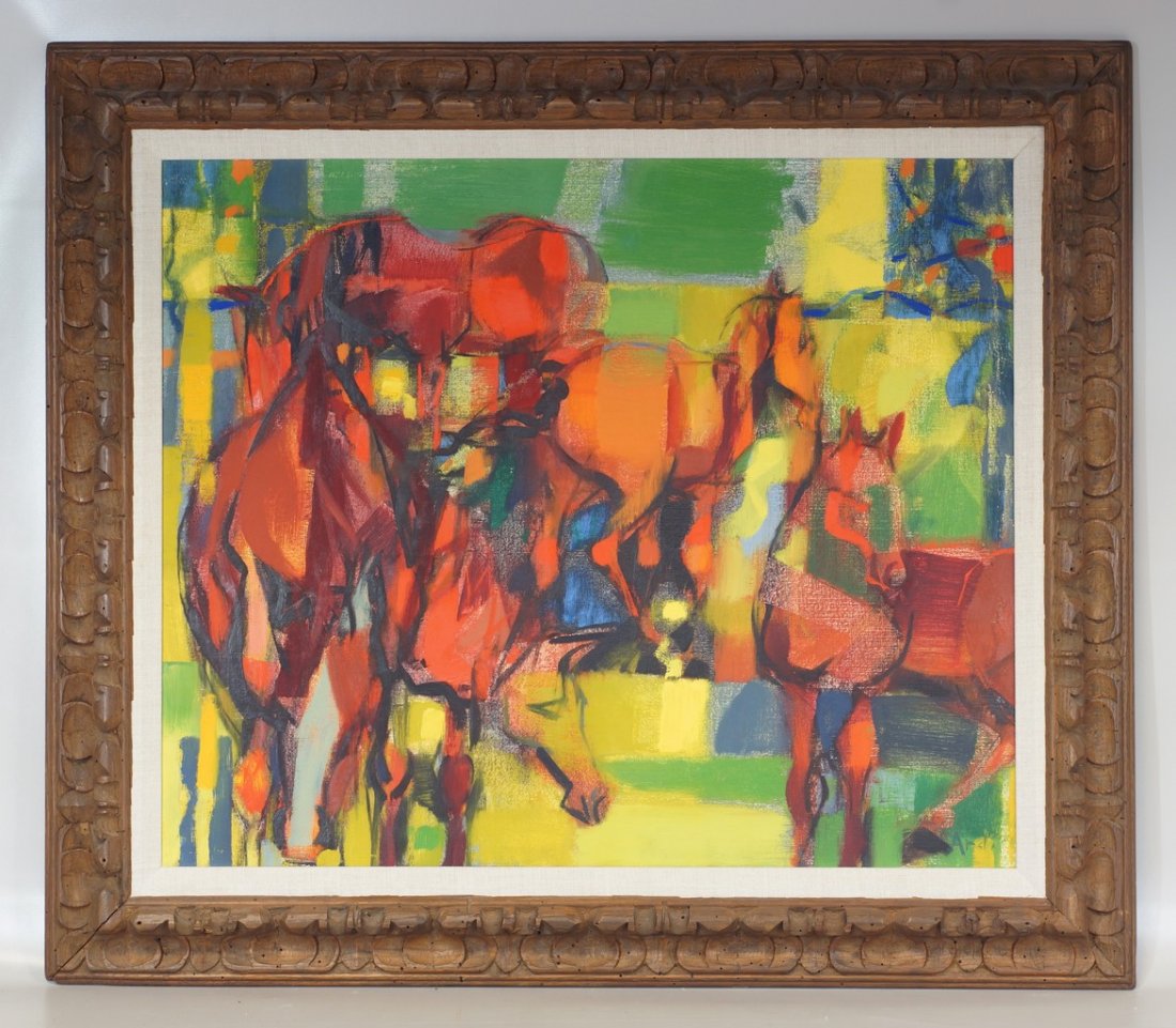 Georges Arditi, French, b. 1914, o/ canvas, "Horses",