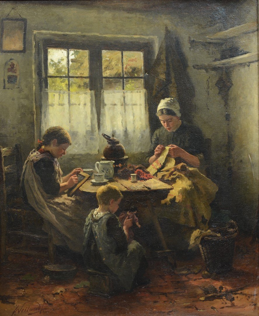 Johannes Weiland (dutch, 1856 1909), Oil On Canvas,
