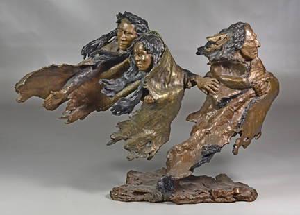 Mark Hopkins (american, 20th ) Sons And Brothers Bronze