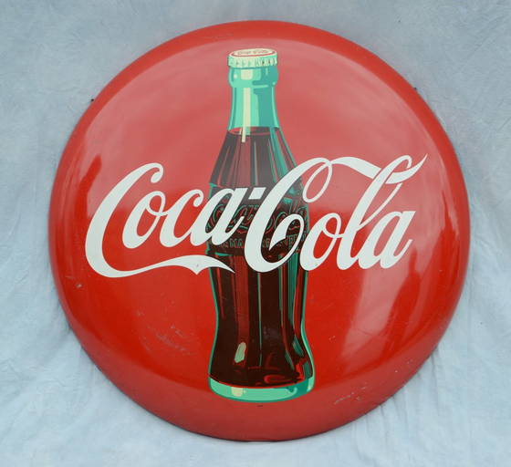 Vintage Coca Cola Button Sign, 36"