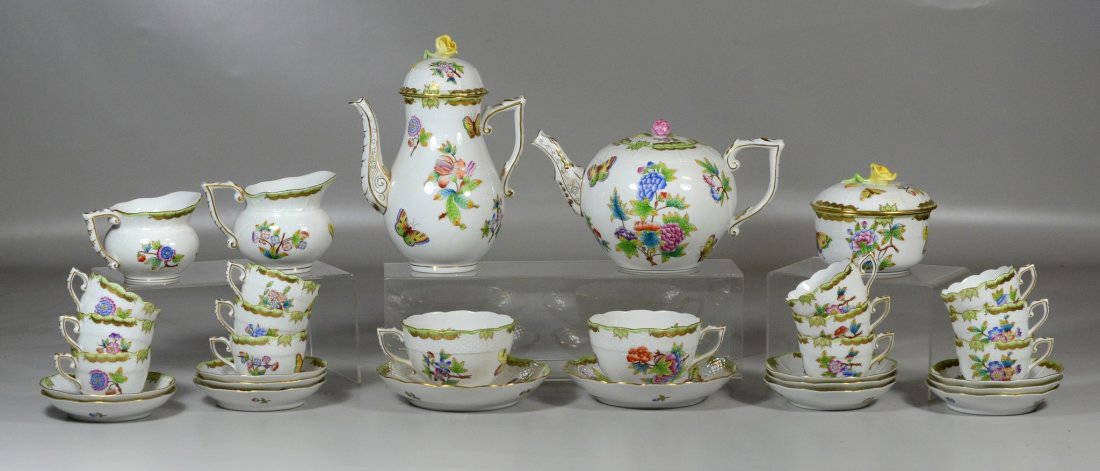 Herend "queen Victoria" Pattern, Green Border, Tea And