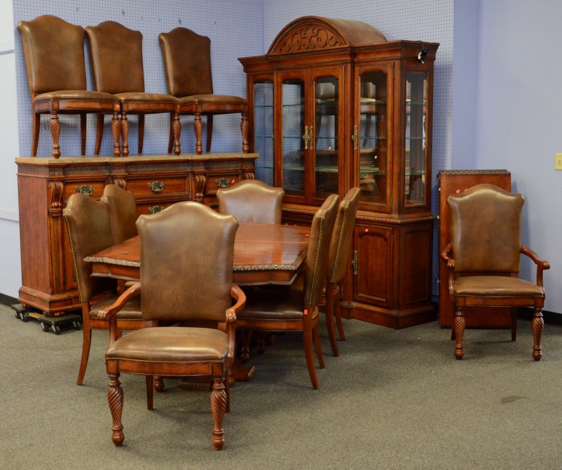 13 Piece Hickory White Continental-Style Dining Room