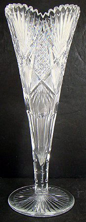 Huge 18 Inch Brilliant Cut Glass Vase