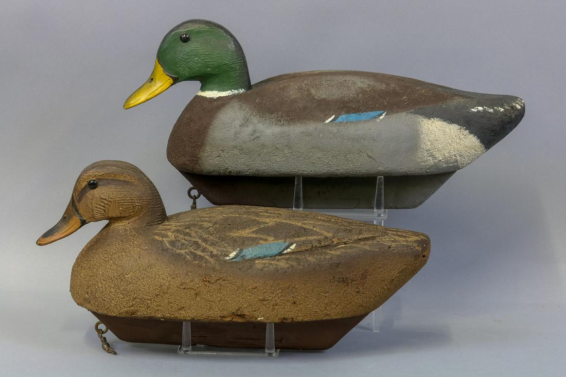 Bill Enright Pair Of Mallard Duck Decoys, Toledo,