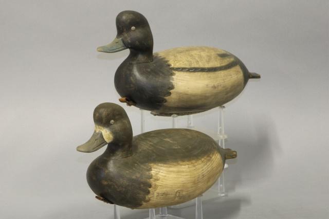 Ron Justice Pair Of Bluebill Duck Decoys, Chincoteague