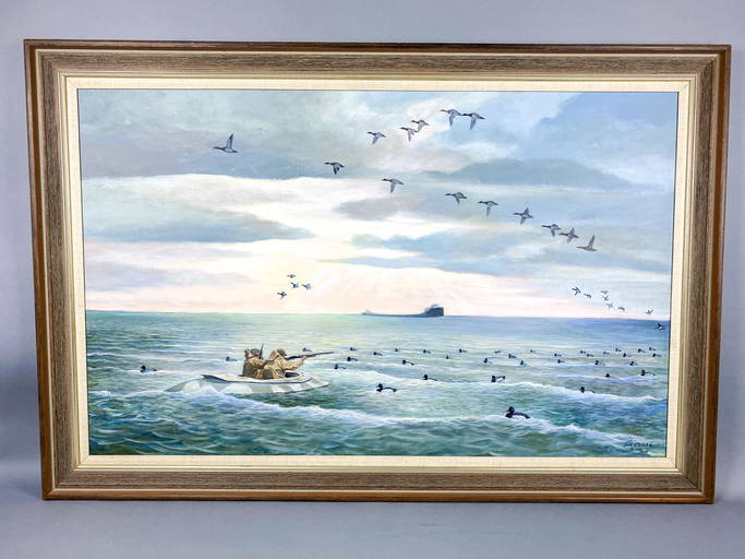 Rare Jim Foote Original Painting, Framed On Canvas,