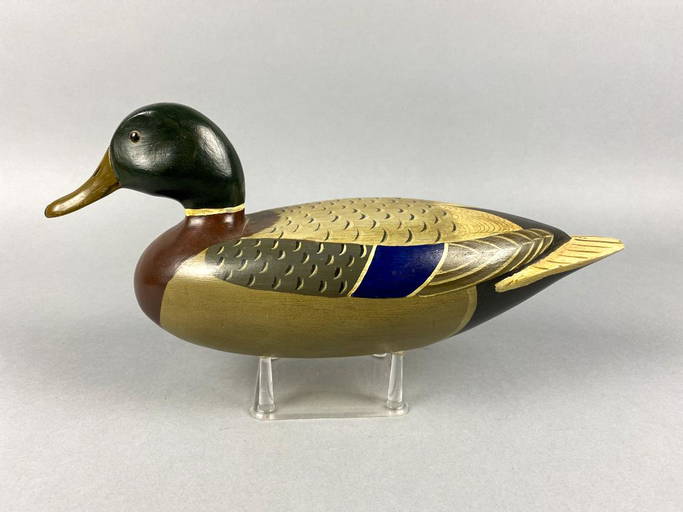 Bud Hinck Mallard Drake Duck Decoy, Washburn, Il, Glass