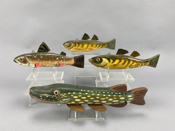 4 Tom Singleton Fish Spearing Decoys