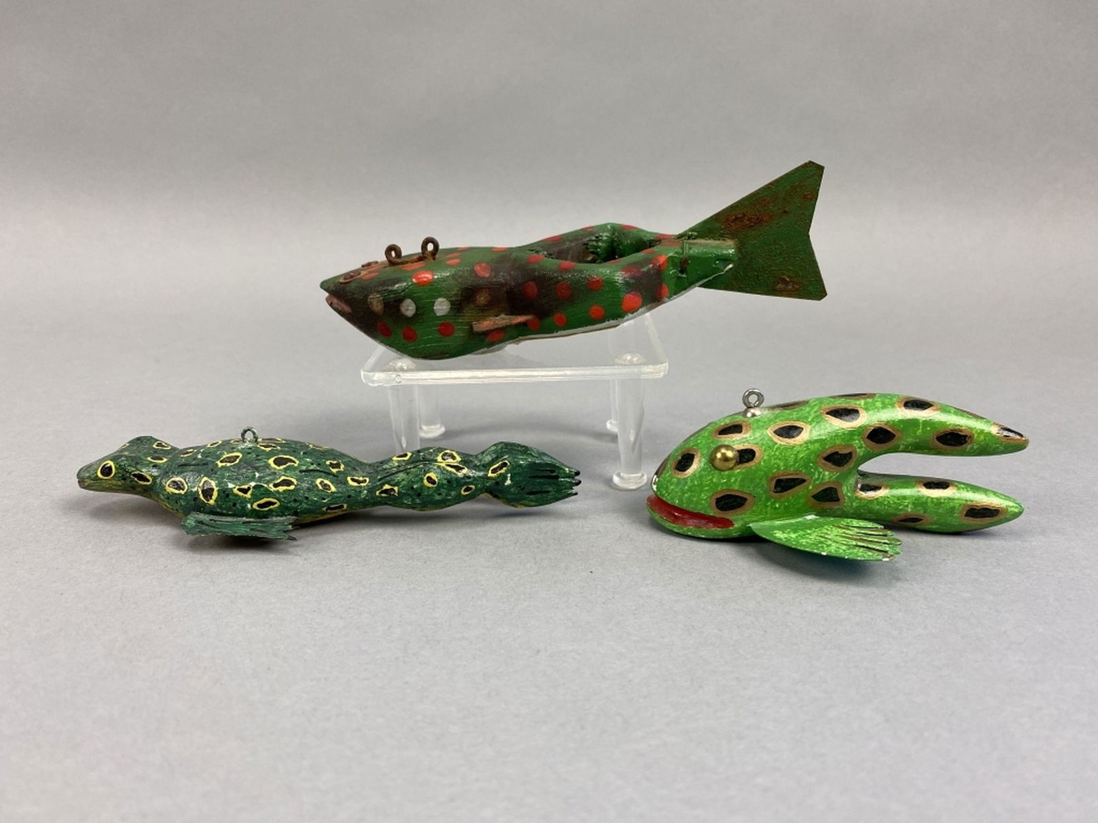 3 Frog Fish Spearing Decoys