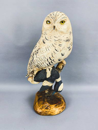 Casey Edwards Hand Carved Snowy Owl (#0256) on Nov 19, 2022 ...