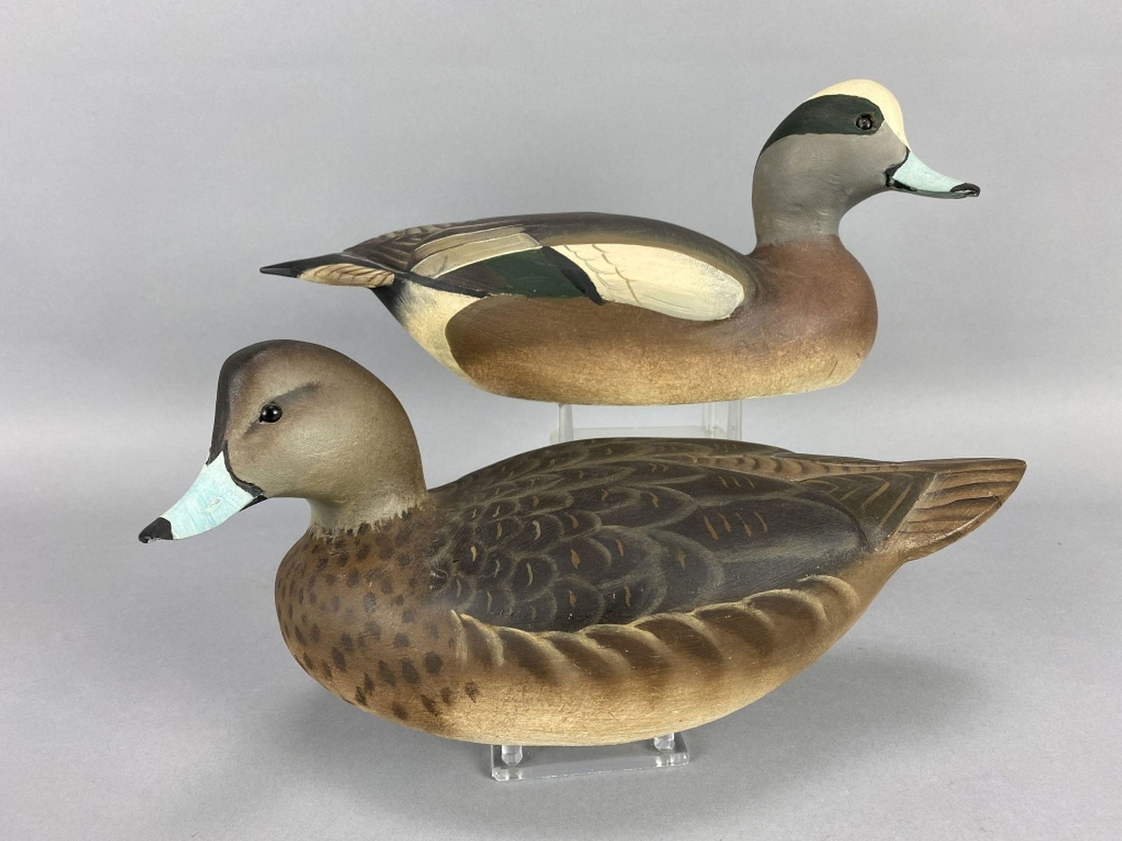 Rare Ward Bros. Pr Of Widgeon Duck Decoys