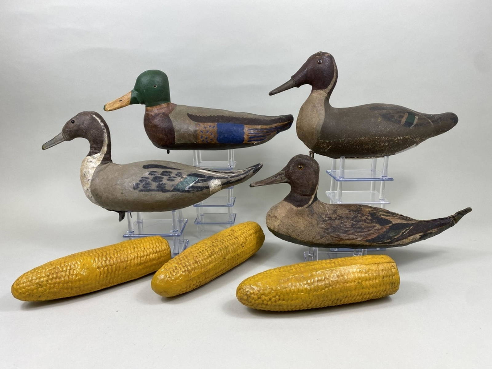 4 Canvas Decoys & 3 Paper Corn Decoys Auction
