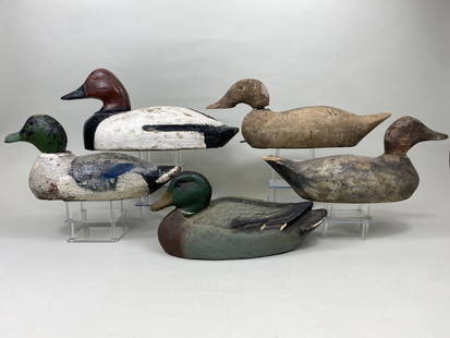 Group Of (2) Carry Lite, Paper Mache Duck Decoys (like