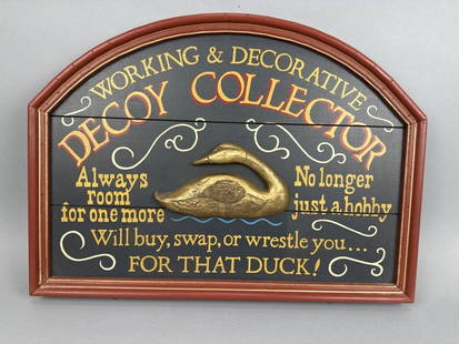 Decoys For Sale Wooden Sign Auction