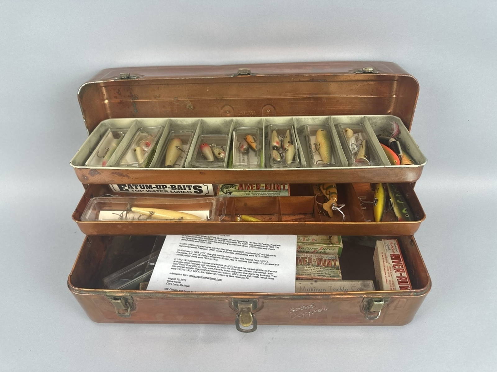 Antique Union Copper Tacklebox With Lures Auction