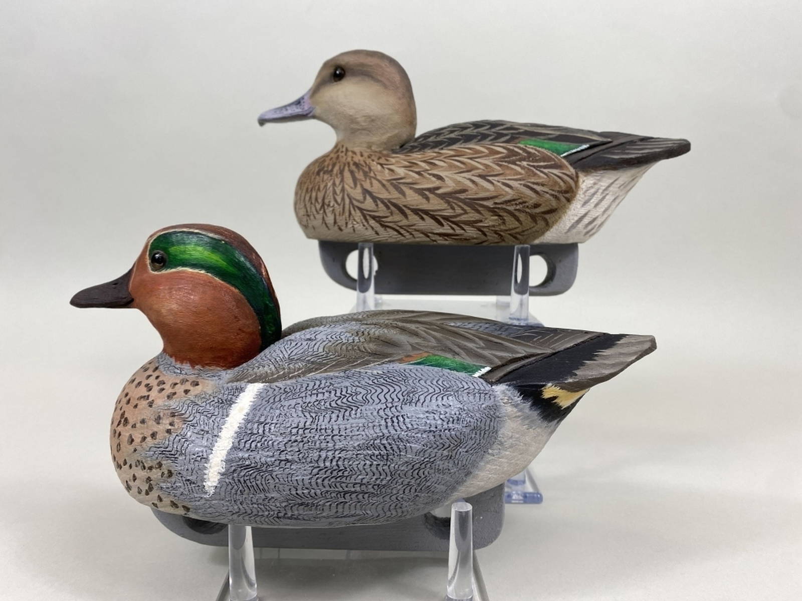 Dan Brown Pr Of Green-winged Teal Duck Decoys Auction