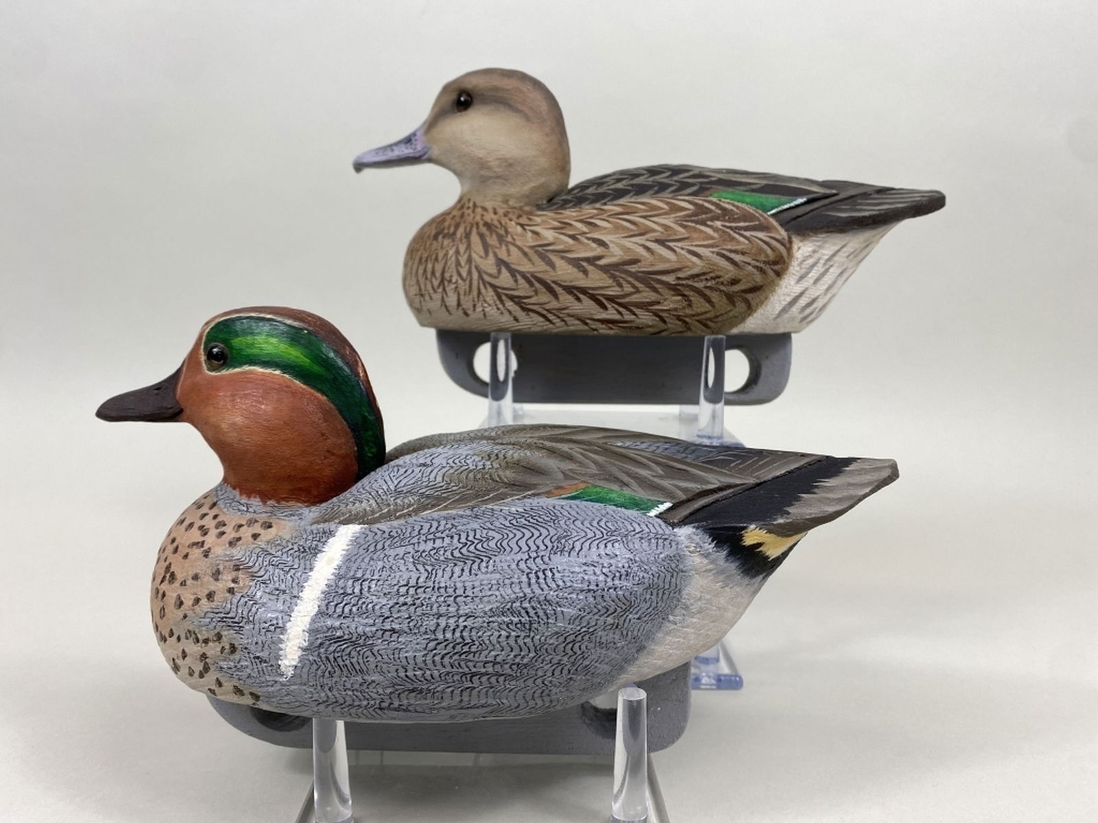 Dan Brown Pr Of Green-winged Teal Duck Decoys Auction