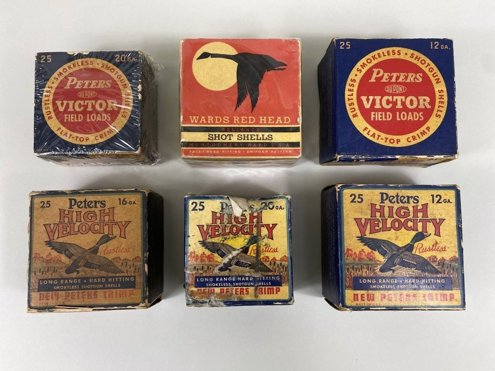 6 Vintage Shotgun Shell Boxes Auction