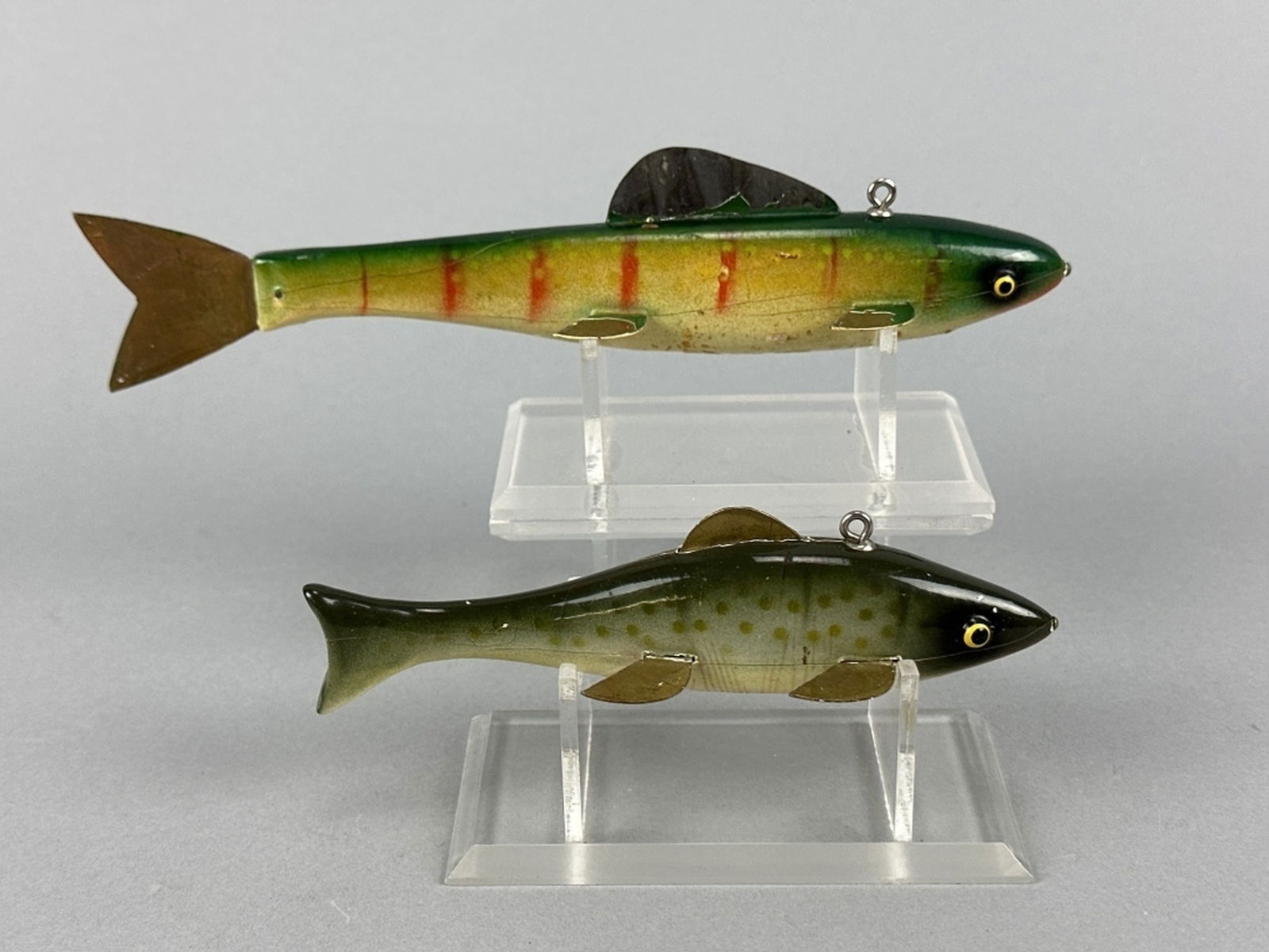 2 Paw Paw Fish Spearing Decoys Auction