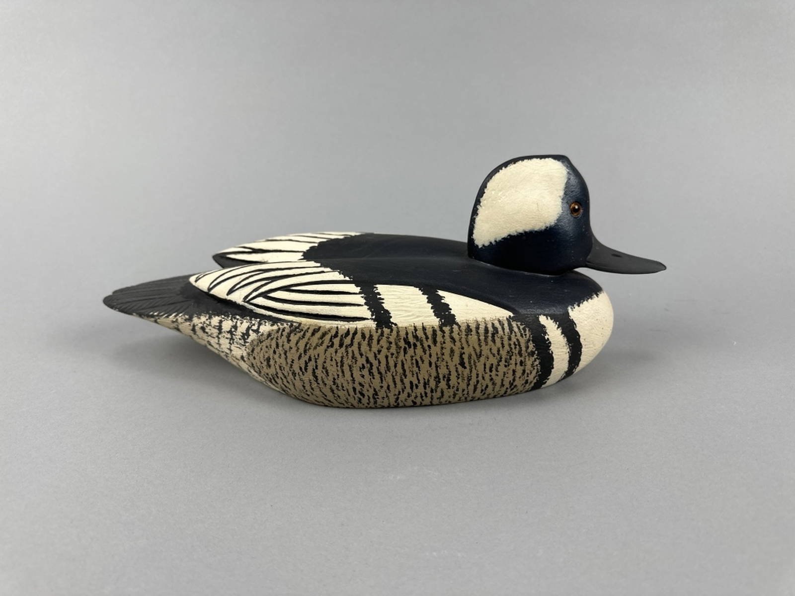 David Simandl Hooded Merganser Drake Duck Decoy Auction