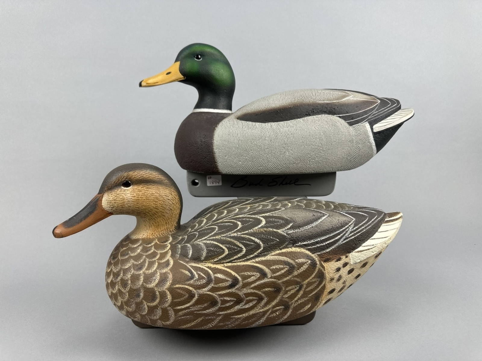 Bud Shell Pr Of Mallard Duck Decoys Auction