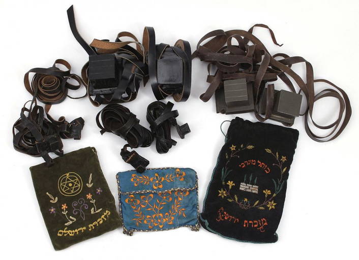 Four Old Sets Of Tefillin
