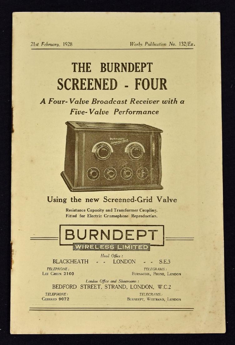 The Burndept Four-Valve Broadcast Receiver 1928 Sales