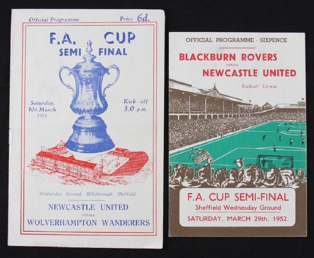 Fa Cup Semi Final Match Programmes 1950/1951 Newcastle