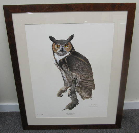 Large Print Of An Owl Signed Ray Harm