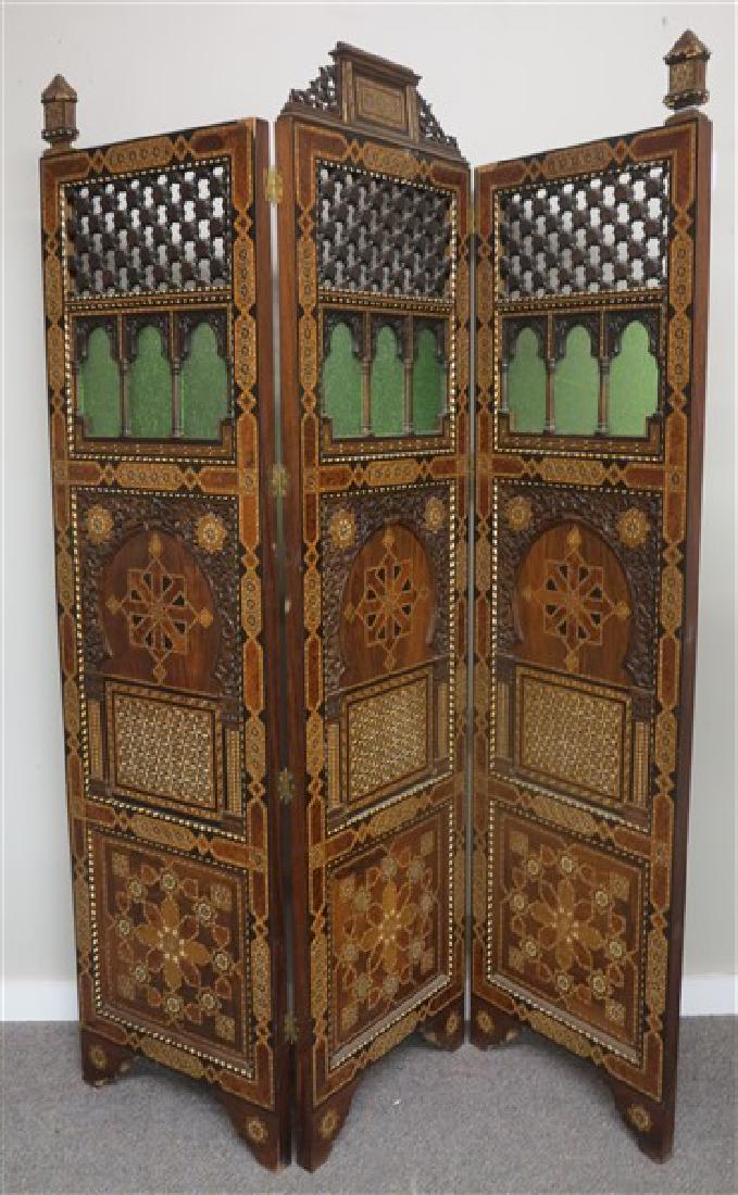 3 panel 72" inlaid Moroccan screen