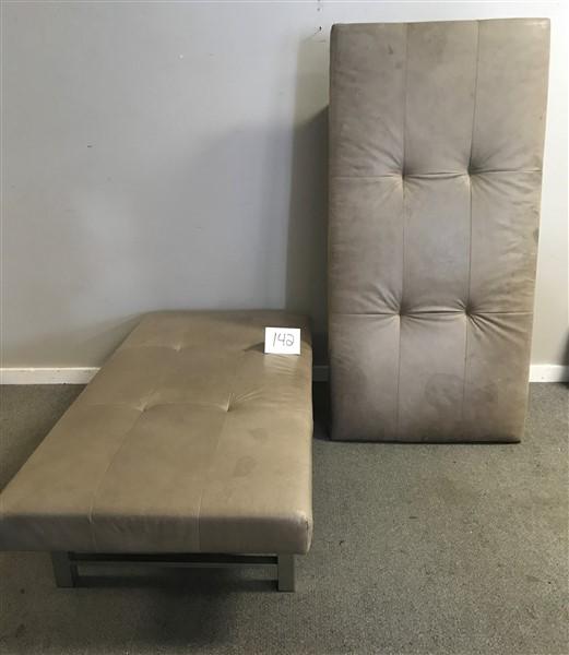 Pr. 65" Leather Mcm Benches