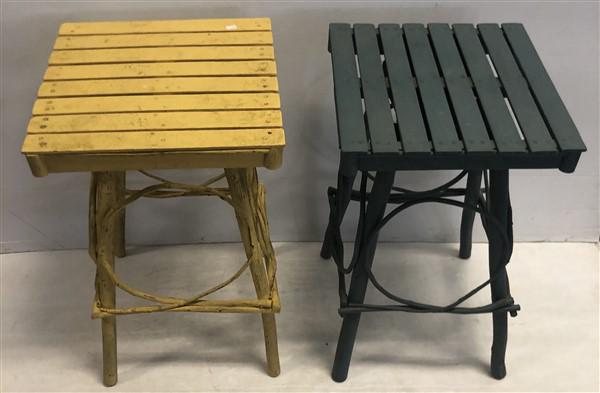 Two Adirondack Style Willow Tables