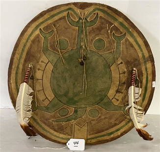 21" Native American Hide War Shield