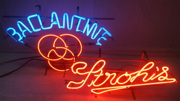 2 Vintage Neon Beer Signs