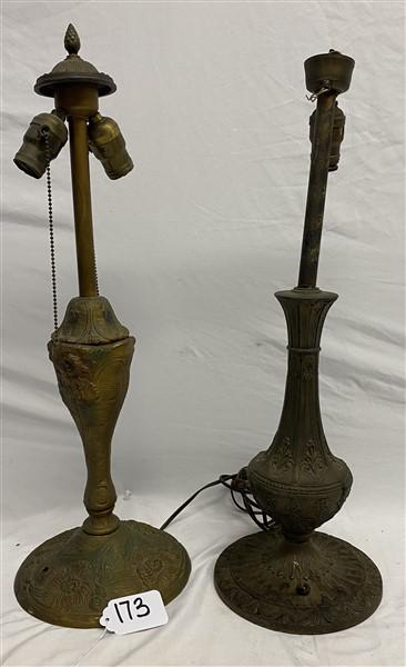 2 Metal Lamp Bases 24"h Auction