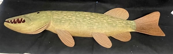 50" Carved Wooden Fish