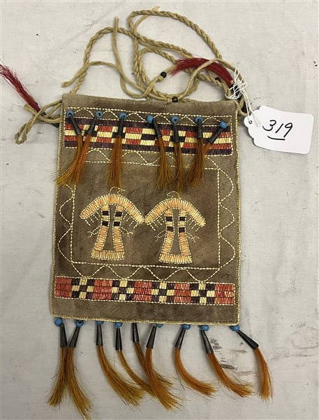 Beaded And Decorated Quill Bag Auction