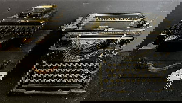 2 Vintage Industrial Typing Machines Auction