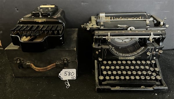 2 Vintage Industrial Typing Machines Auction