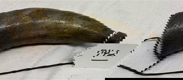 Engraved Powder Horn Auction